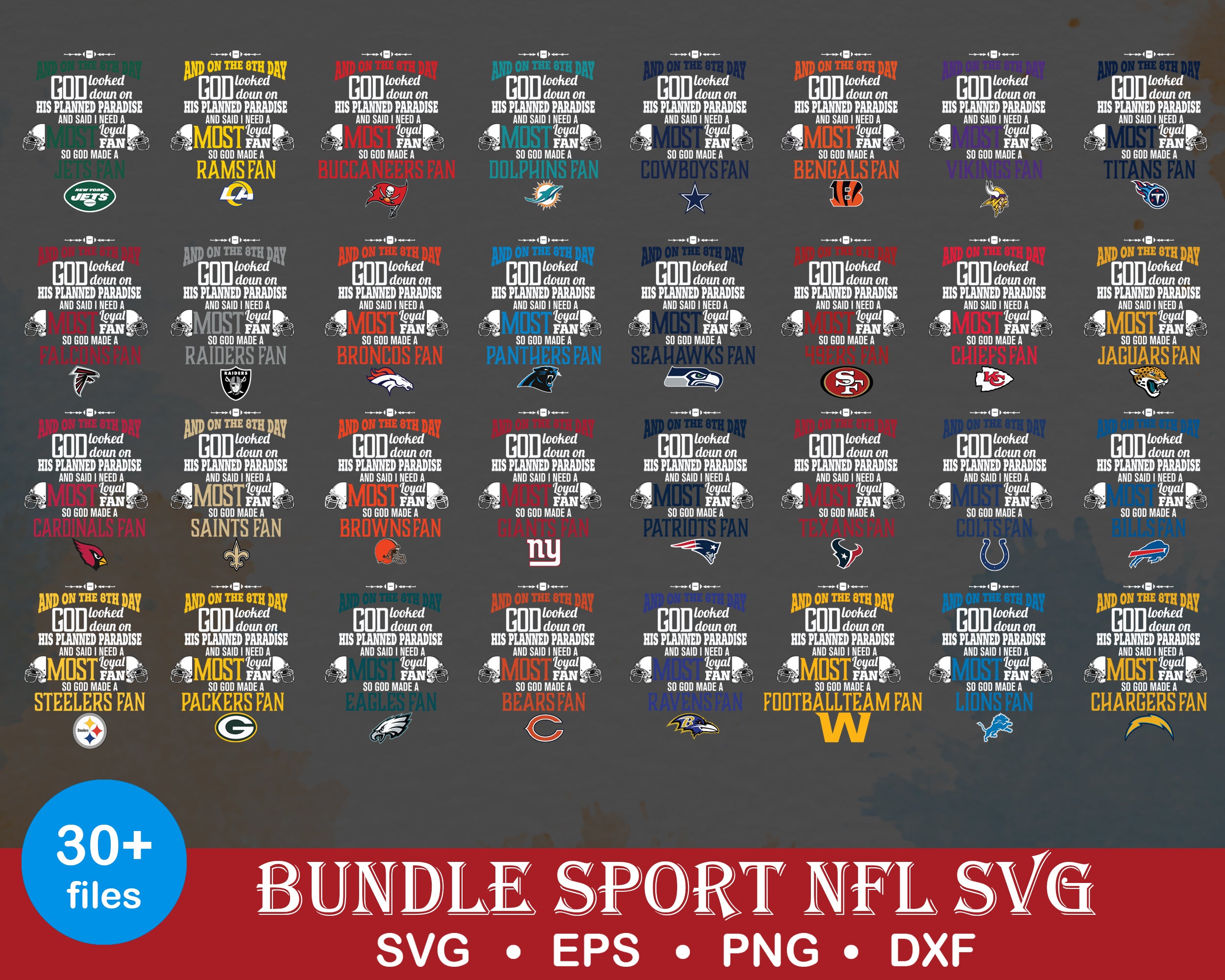 And on the 8th day logo nfl bundle svg, all 32 nfl team logos svg – svg files for cricut