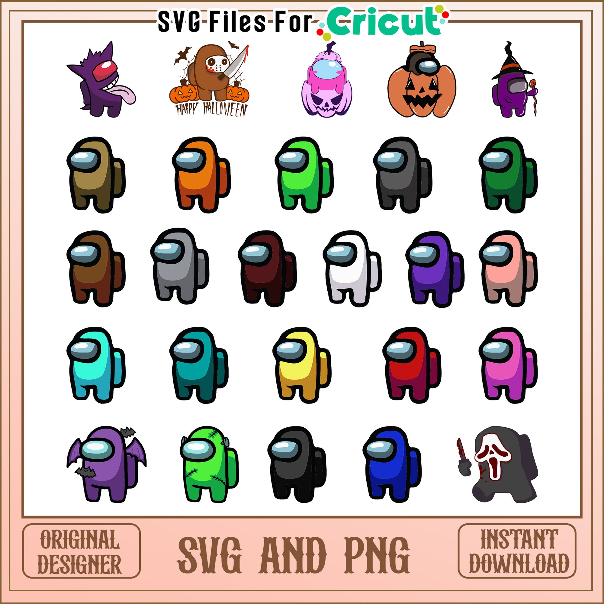 Among us bundle design svg, among us halloween svg, among us character ...
