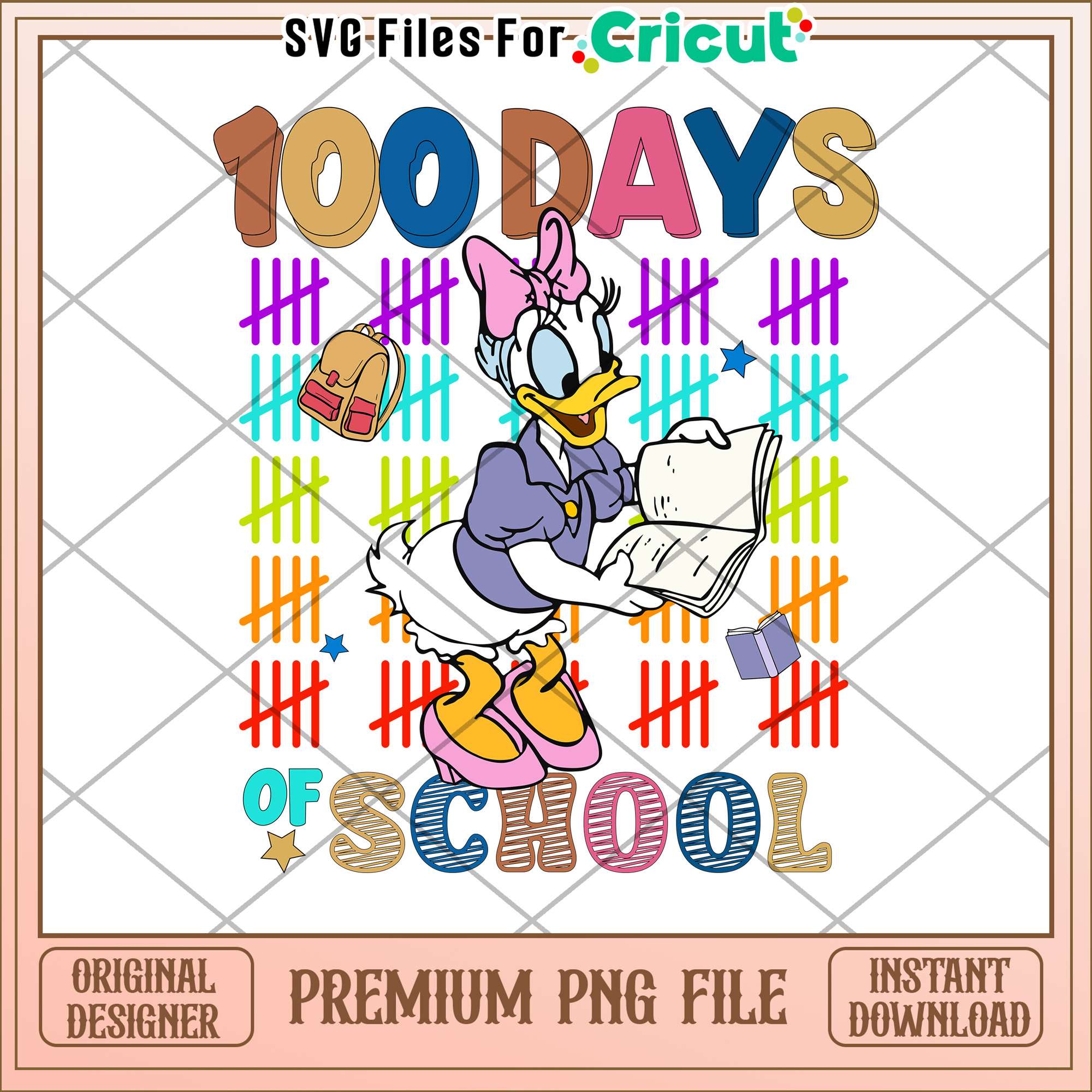 Daisy 100 days of school png, reading books png, school days png – svg ...