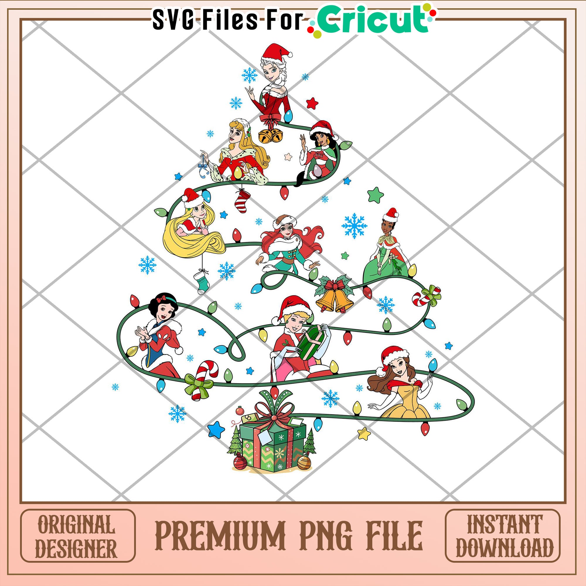 Disney Princess Christmas Tree PNG – svg files for cricut