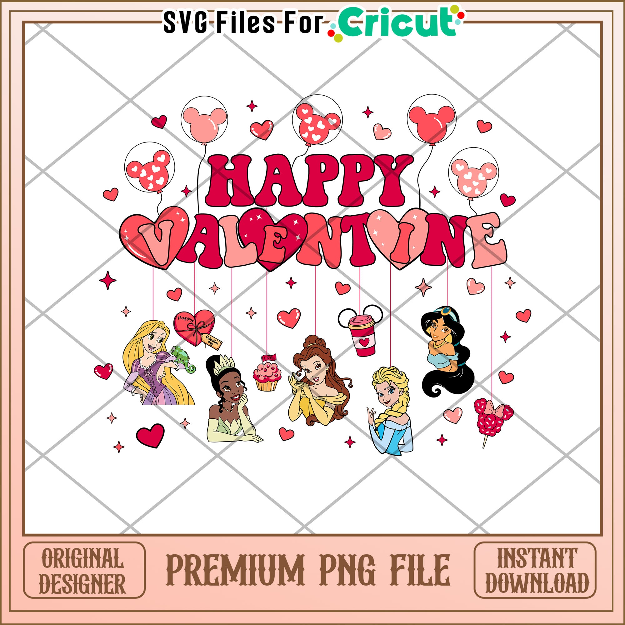 Disney Princess Valentine PNG – svg files for cricut