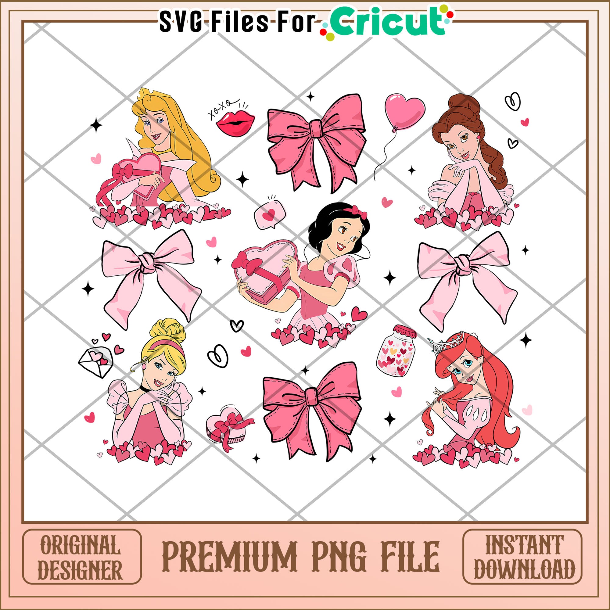 Disney Princess Valentines PNG – svg files for cricut