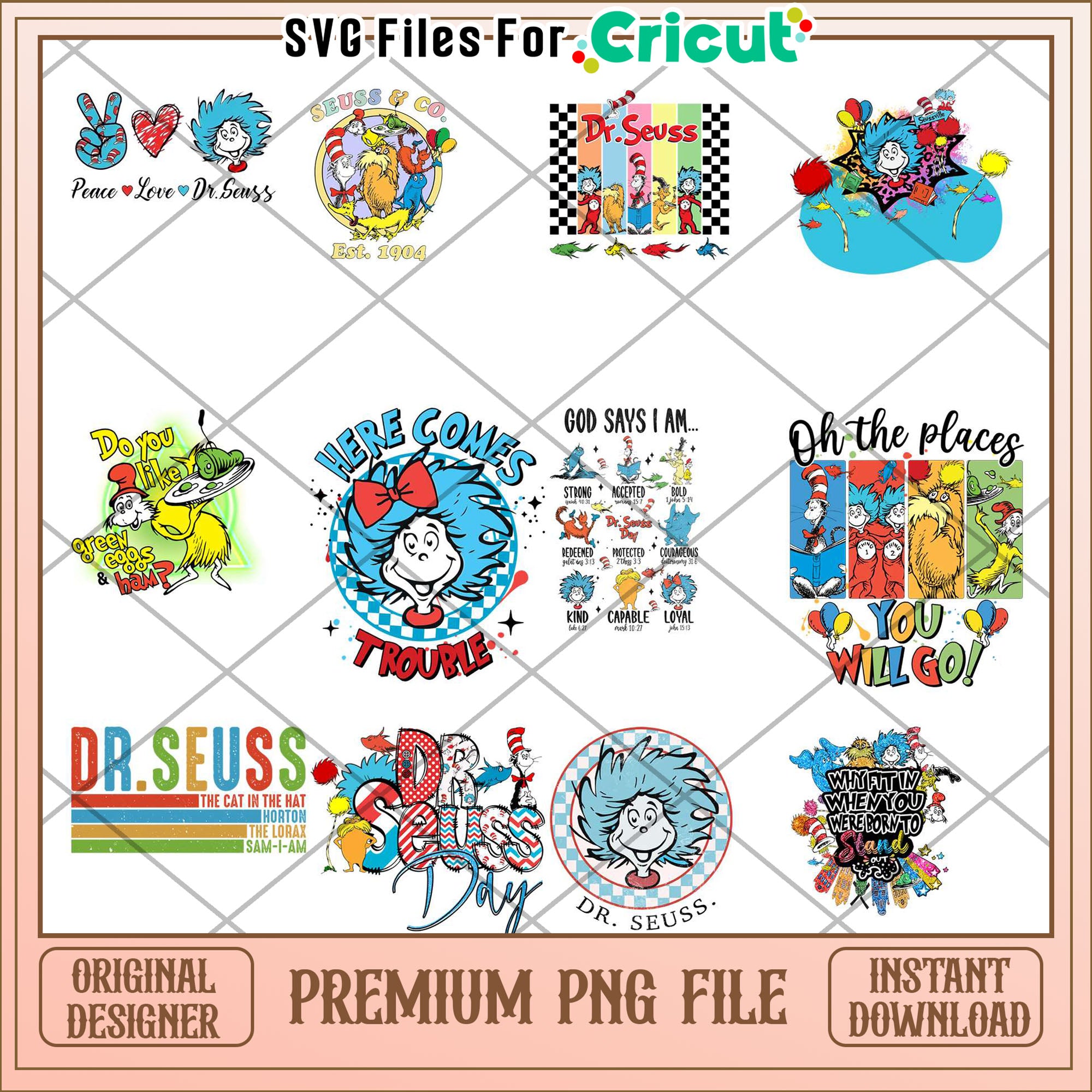 Dr Seuss Bundle PNG Files for Creative Projects Online – svg files for ...