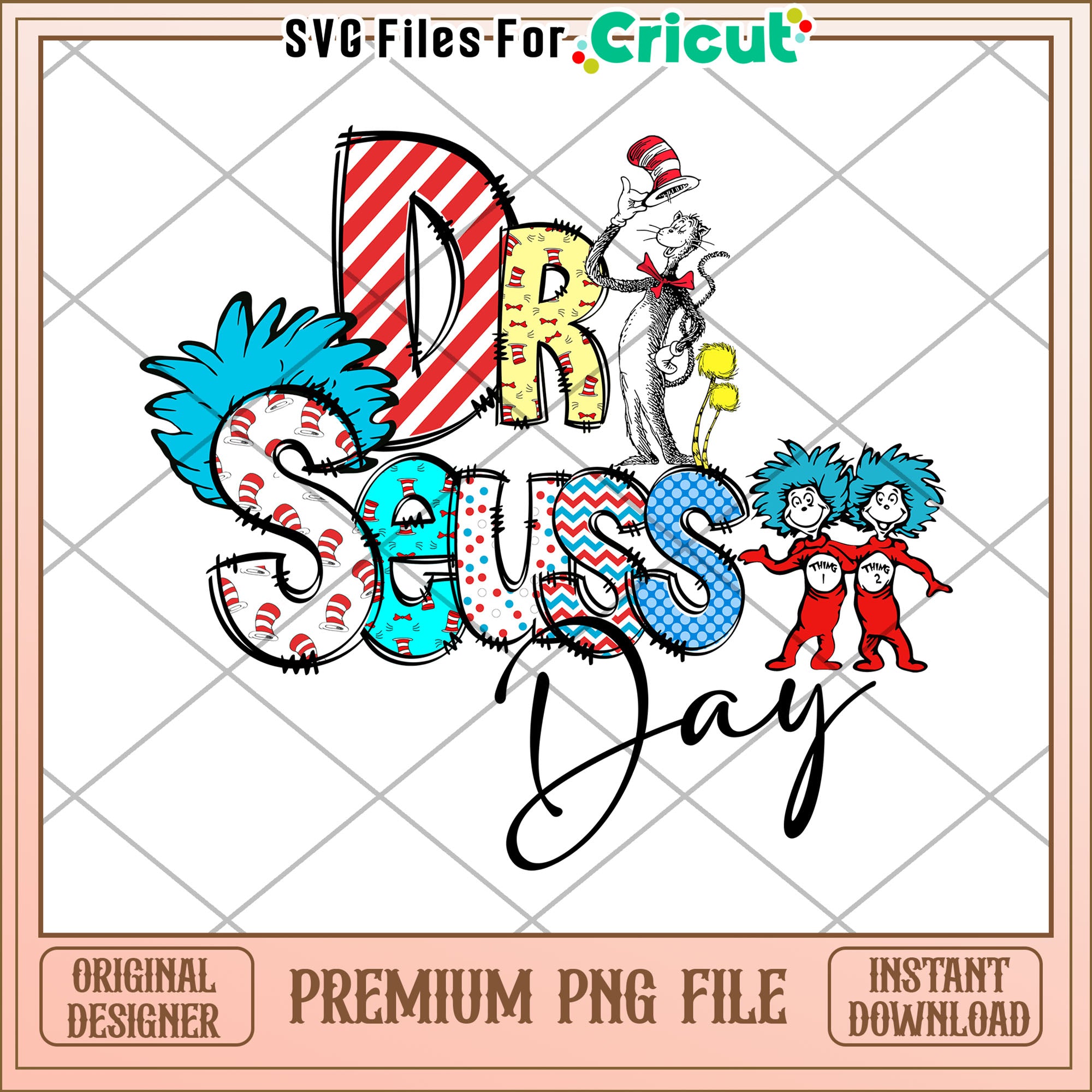 Dr Seuss Day PNG File for Kids Fun Crafts and Decor – svg files for cricut