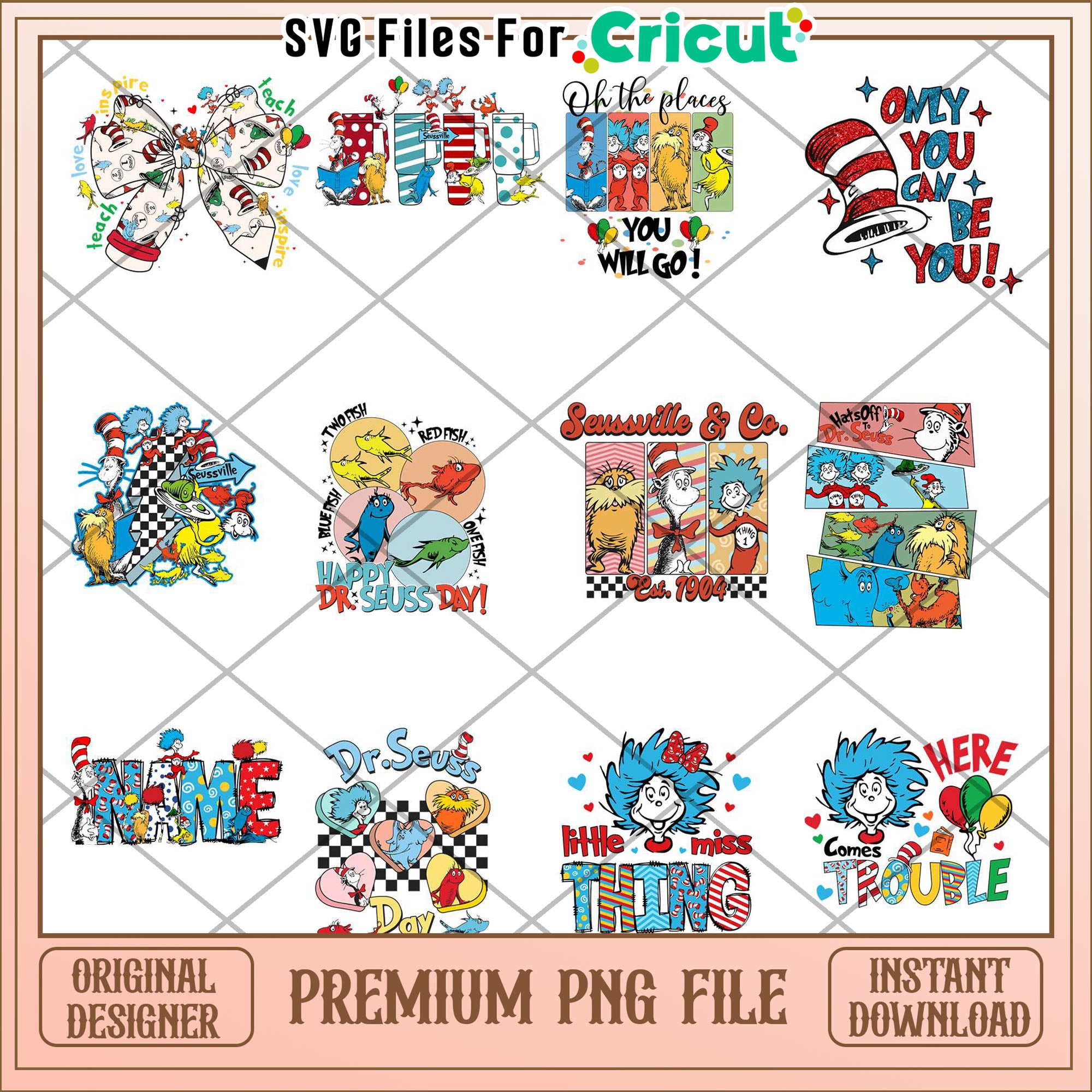 Dr Seuss Inspired Bundle Premium PNG Instant Download Pack – svg files ...