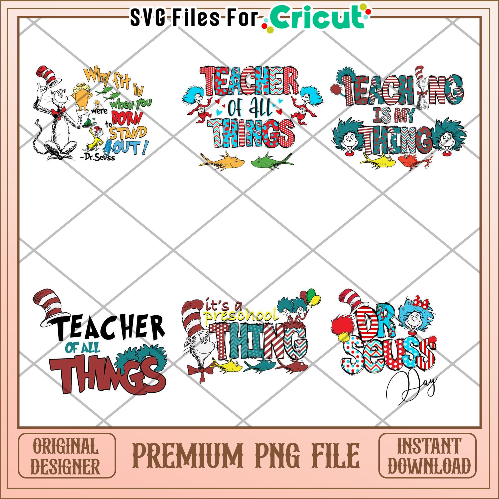 Dr Seuss Teacher Bundle PNG Fun Classroom Designs Download – svg files ...