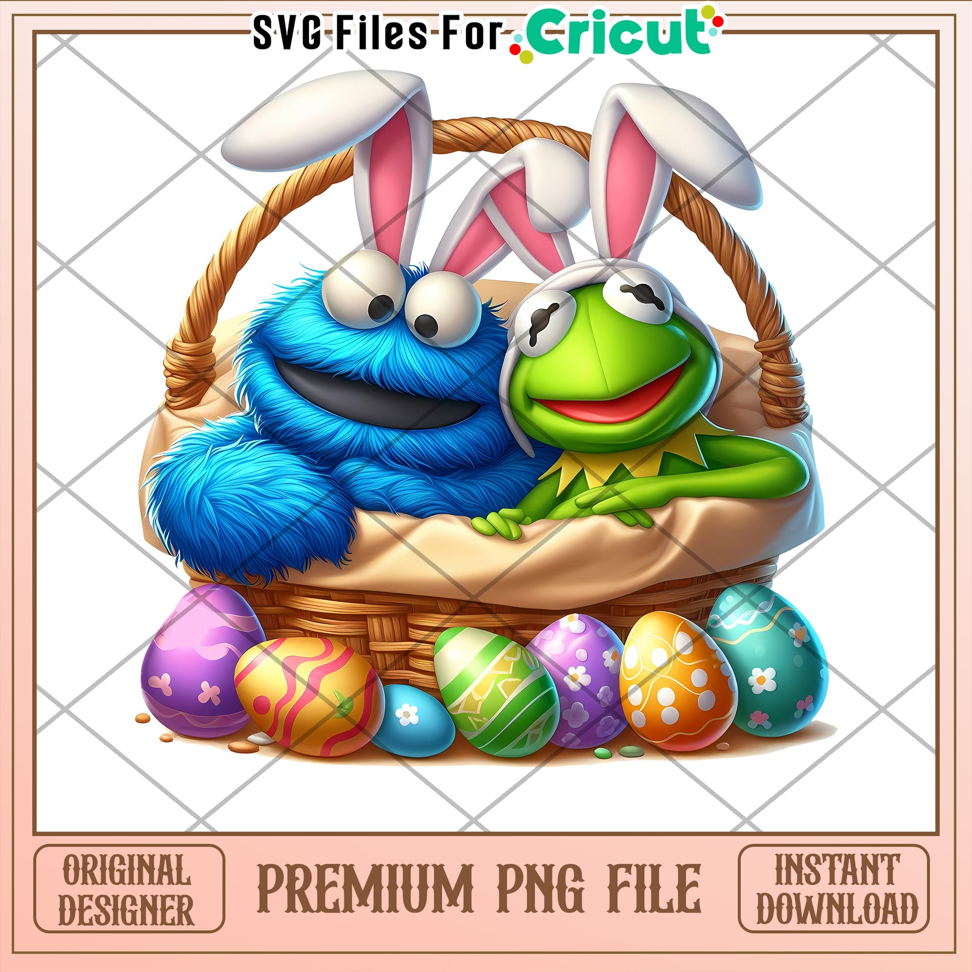 Easter Cookie Monster Kermit PNG – svg files for cricut
