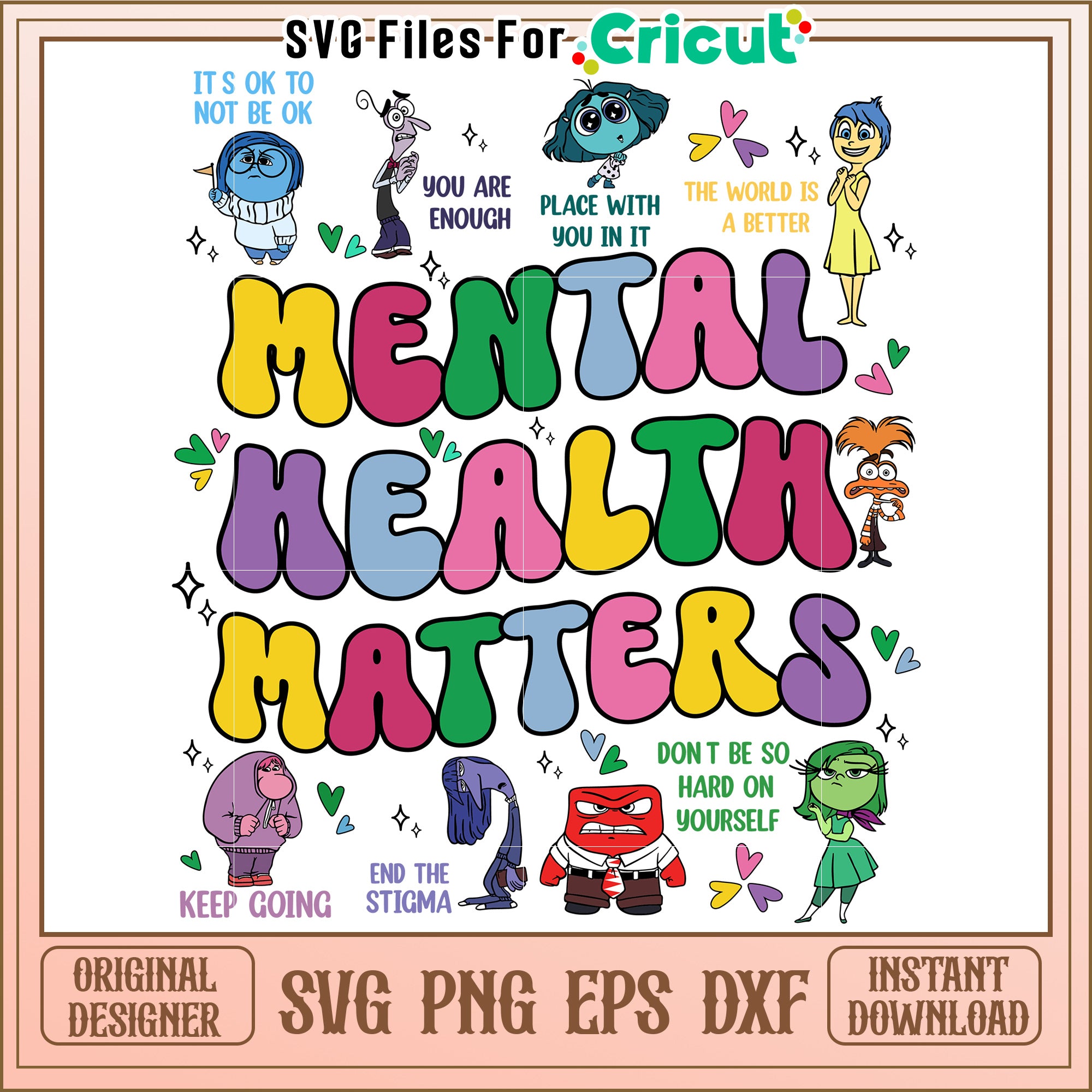 Inside Out Mental Health SVG Cut File – svg files for cricut