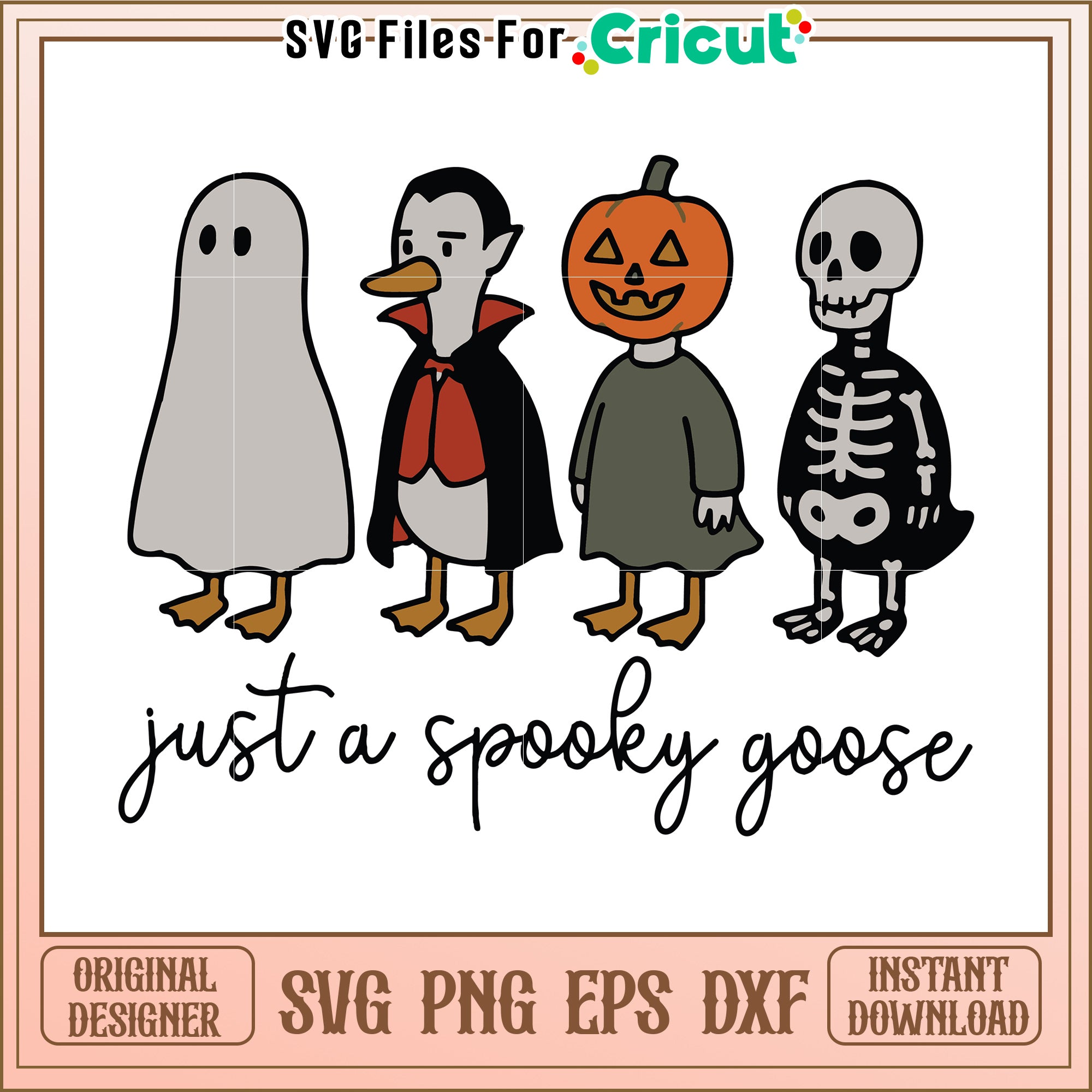 Just a spooky goose design svg, halloween goose design svg, silly spoo ...