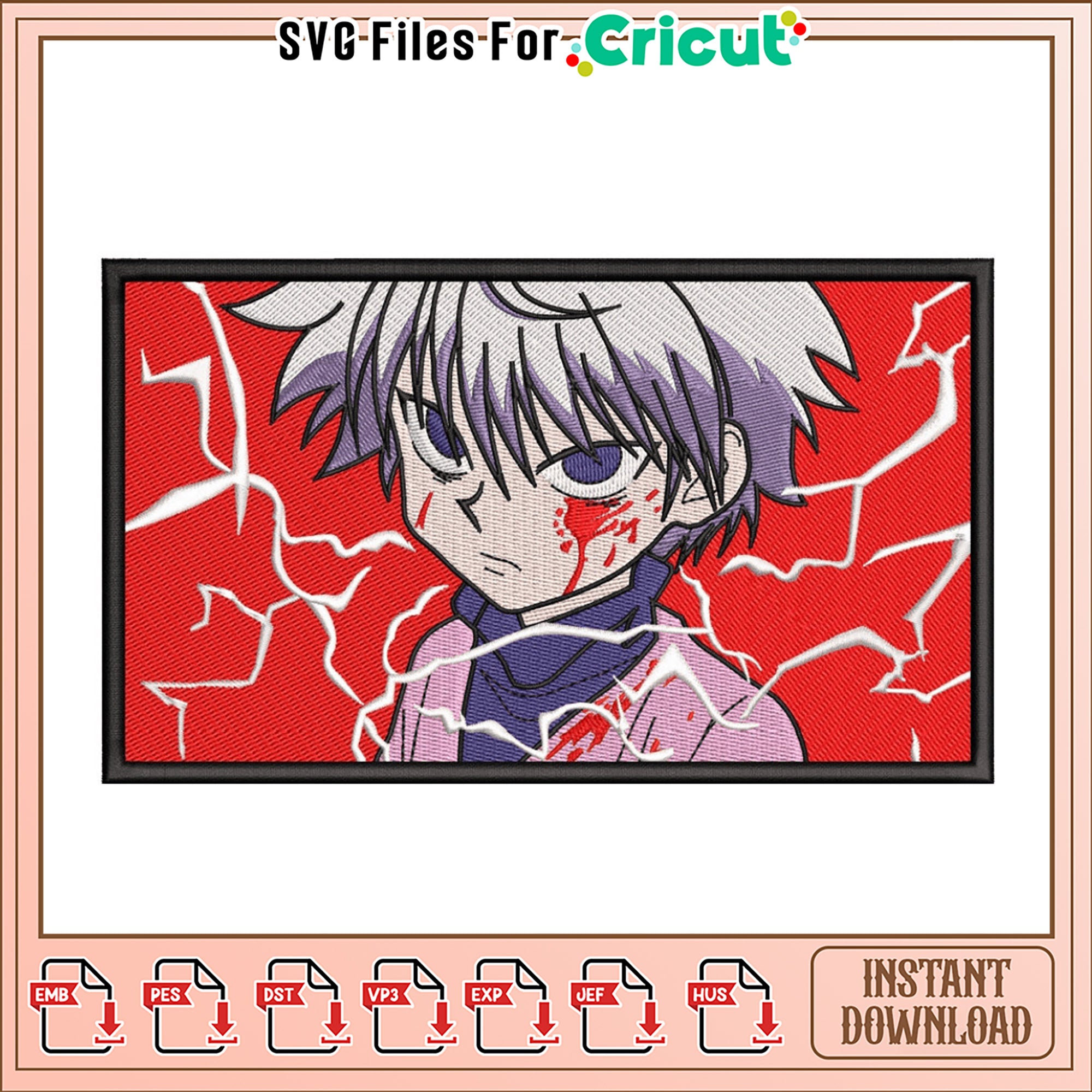 Killua Zoldyck Embroidery Design Instant Download – svg files for cricut