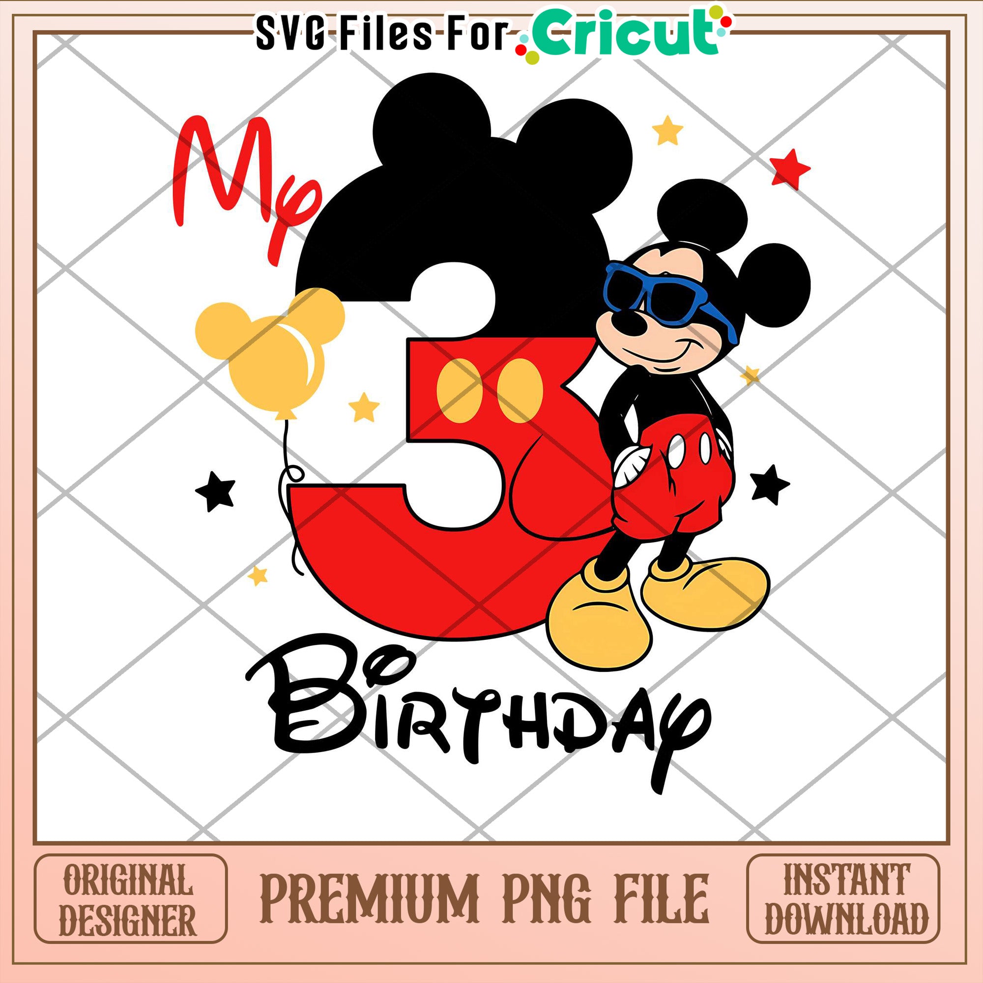 Mickey Mouse 3rd Birthday PNG – svg files for cricut