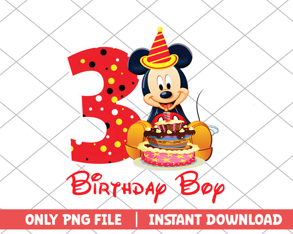 Mickey birthday boy three disney png – svg files for cricut