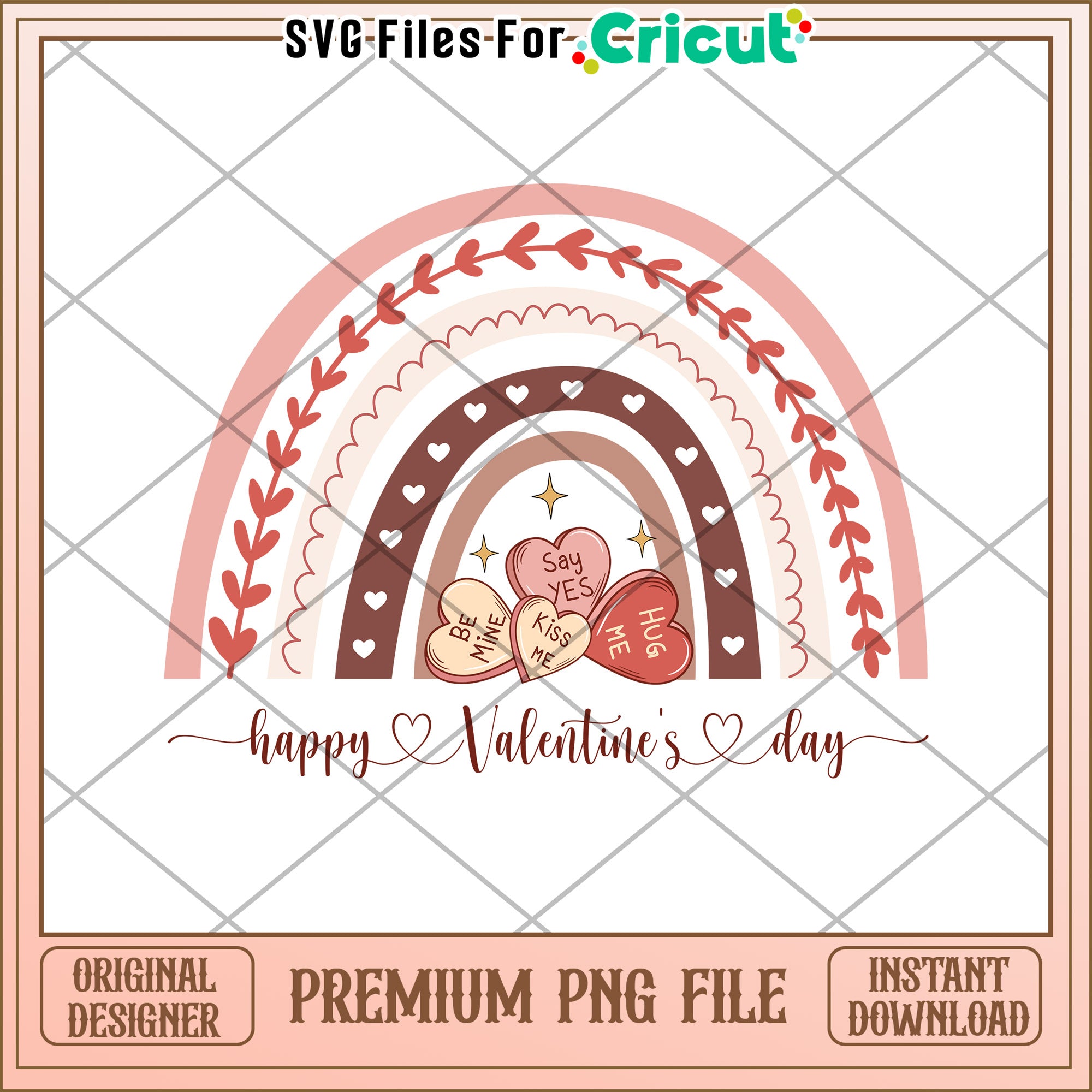 Rainbow Valentine PNG Printable – svg files for cricut