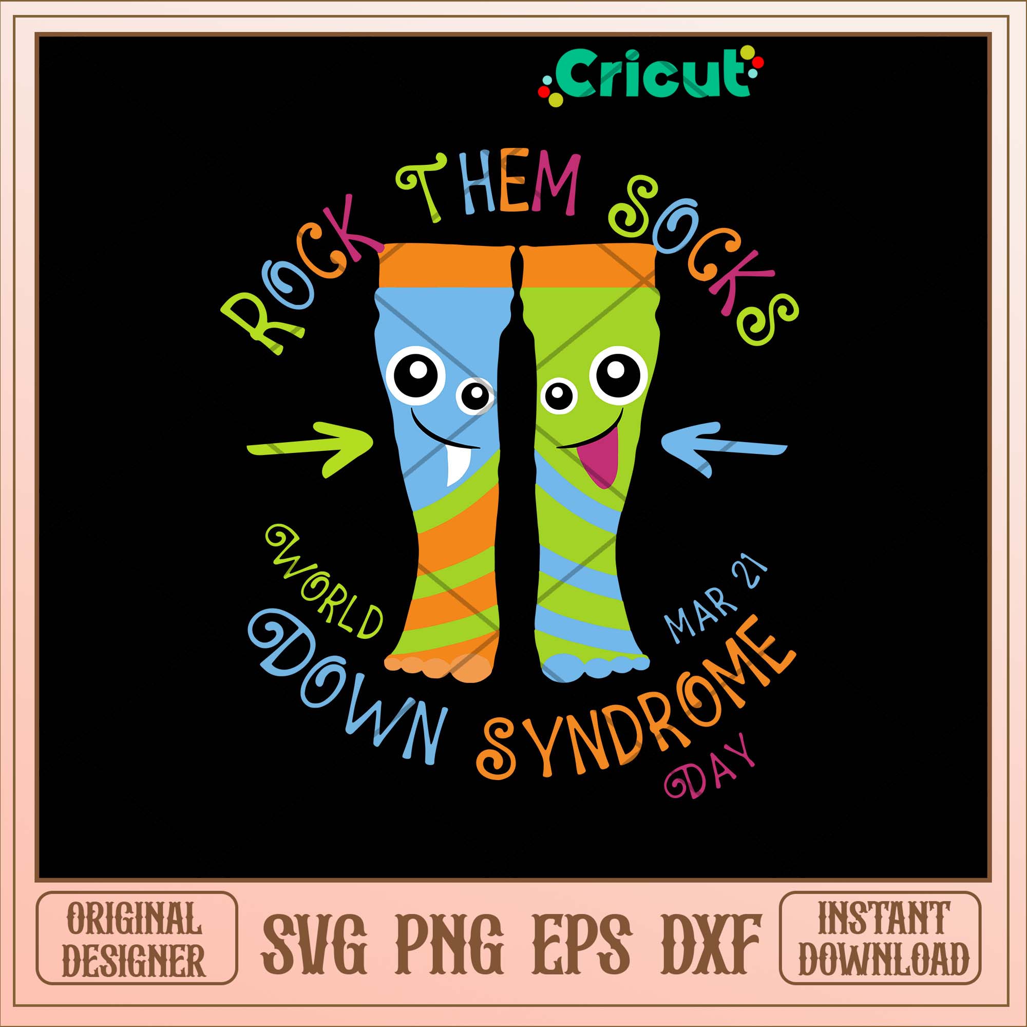Rock Them Socks World Down Syndrome Awareness Day Svg, Png Dxf Eps Fil ...