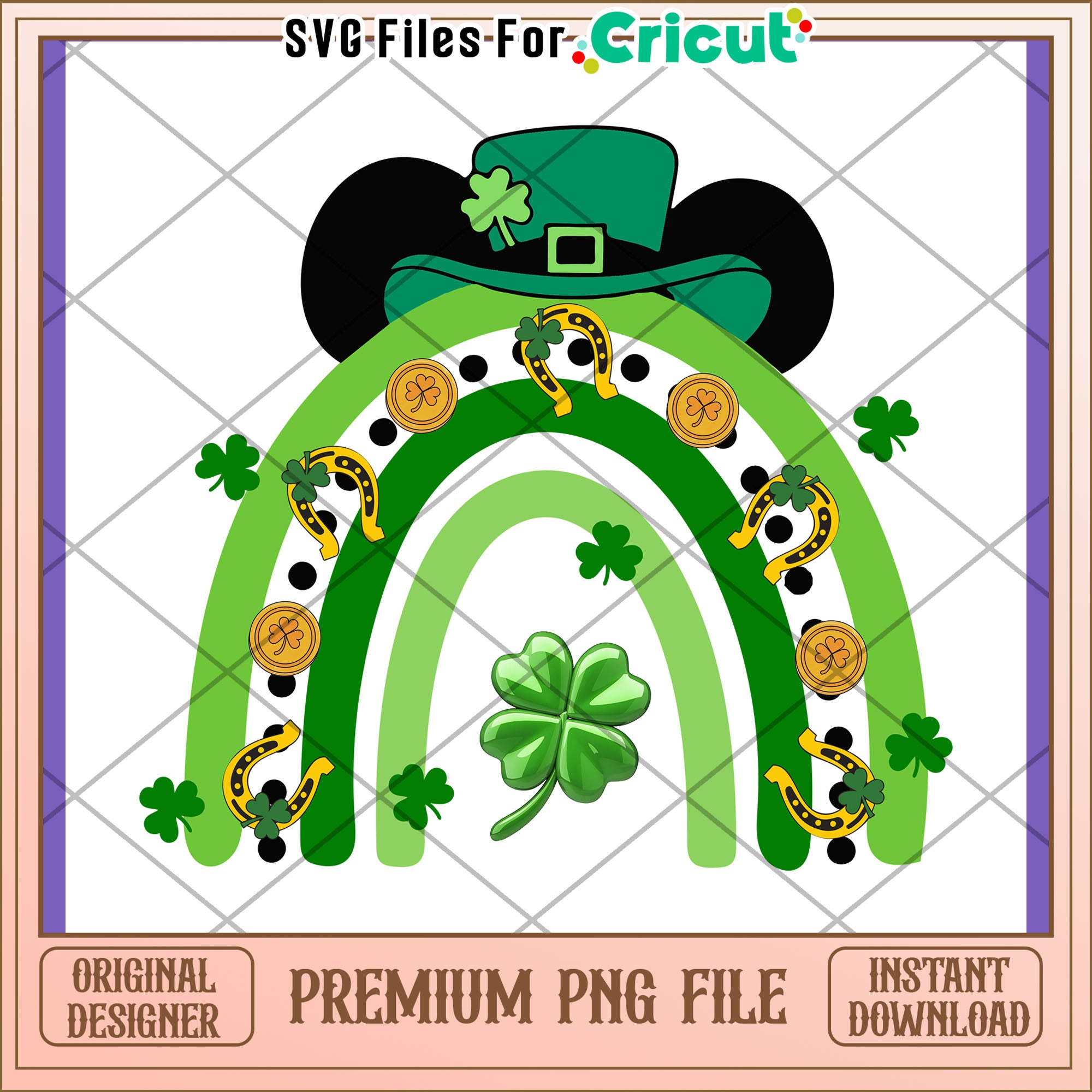 St Patricks Day Rainbow PNG Design – svg files for cricut