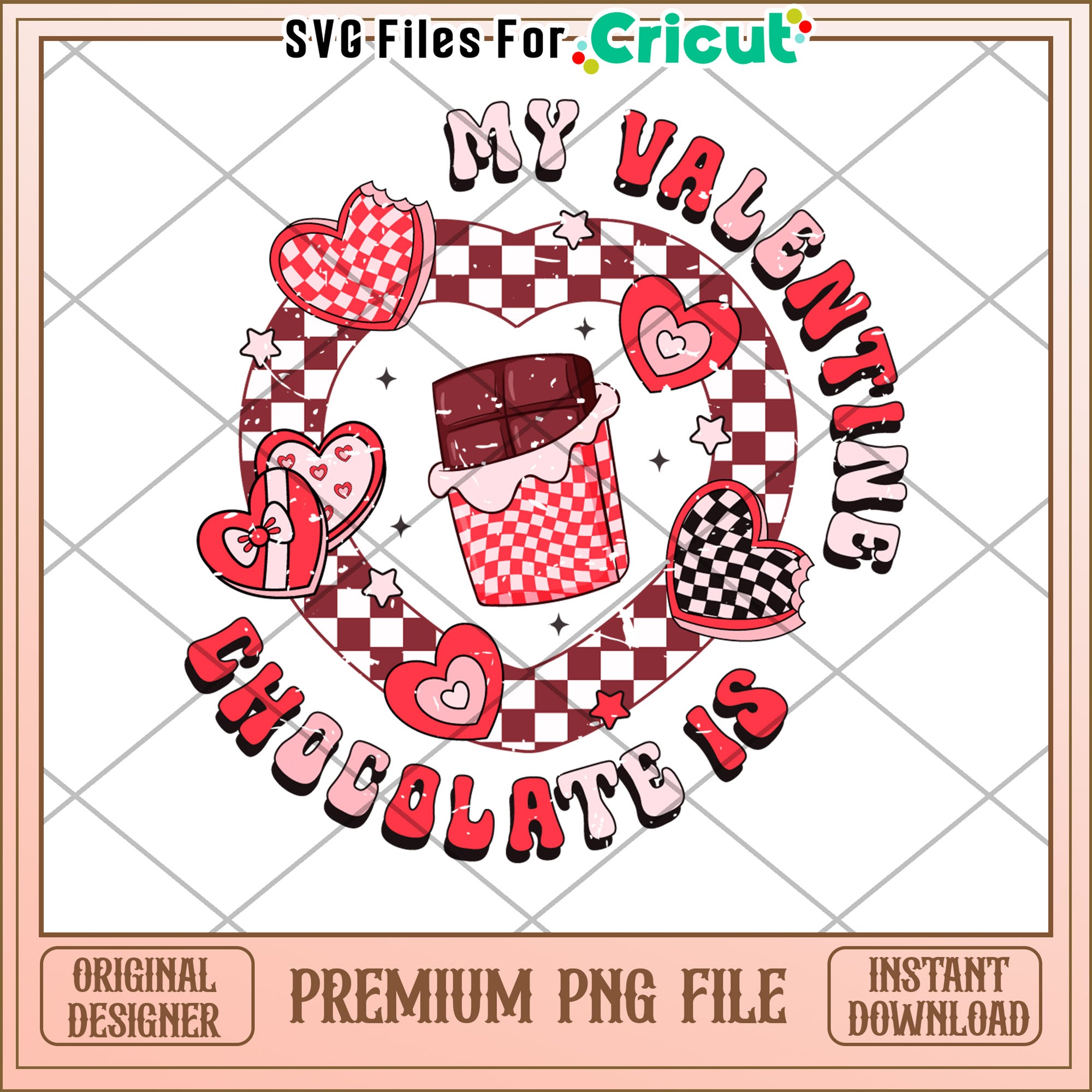 Valentines Day Chocolate PNG Design – svg files for cricut
