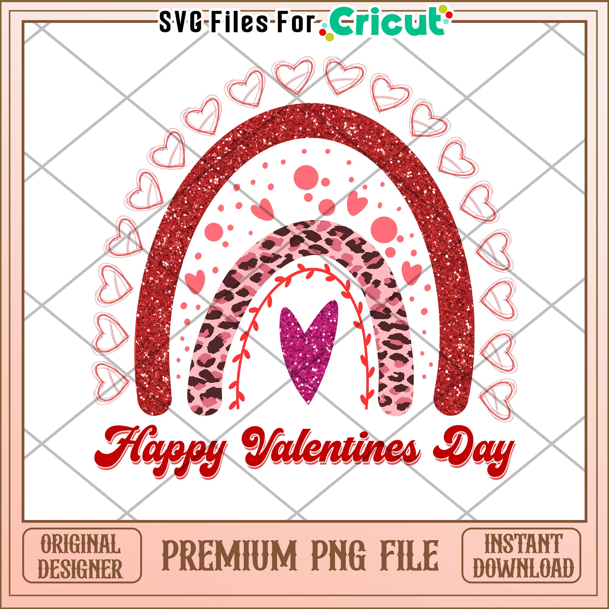 Valentines Day Rainbow PNG Design – svg files for cricut