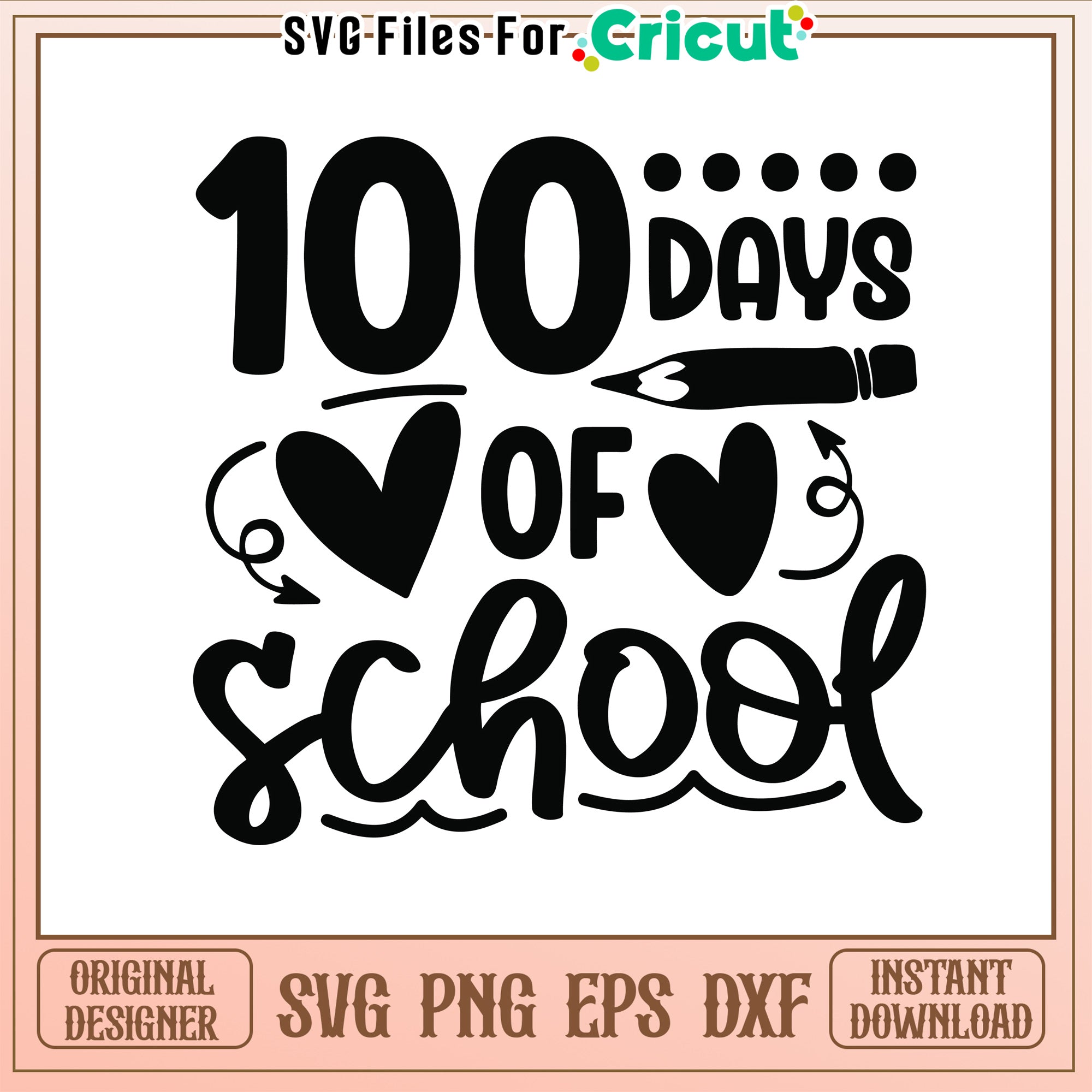 100 days of school font design svg, happy 100th day of school svg – svg ...