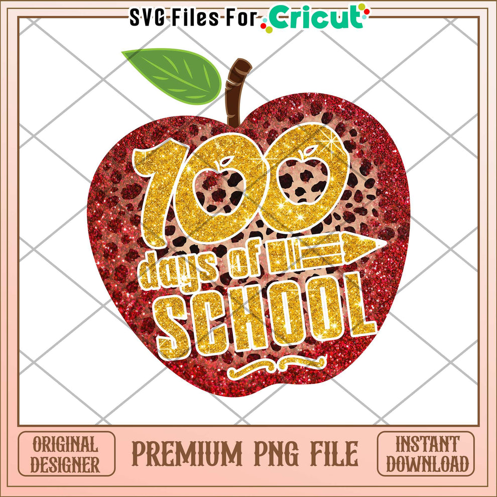 100 days of school png, bling apple png, logo design png – svg files ...