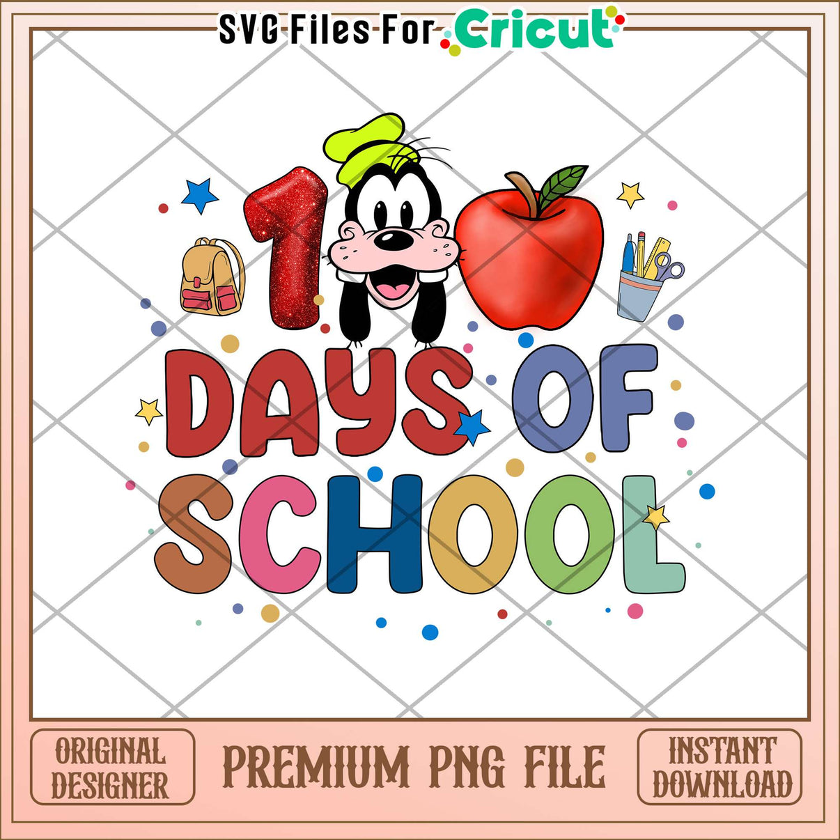 100 days of school png, goofy apple png, disney school png – svg files ...