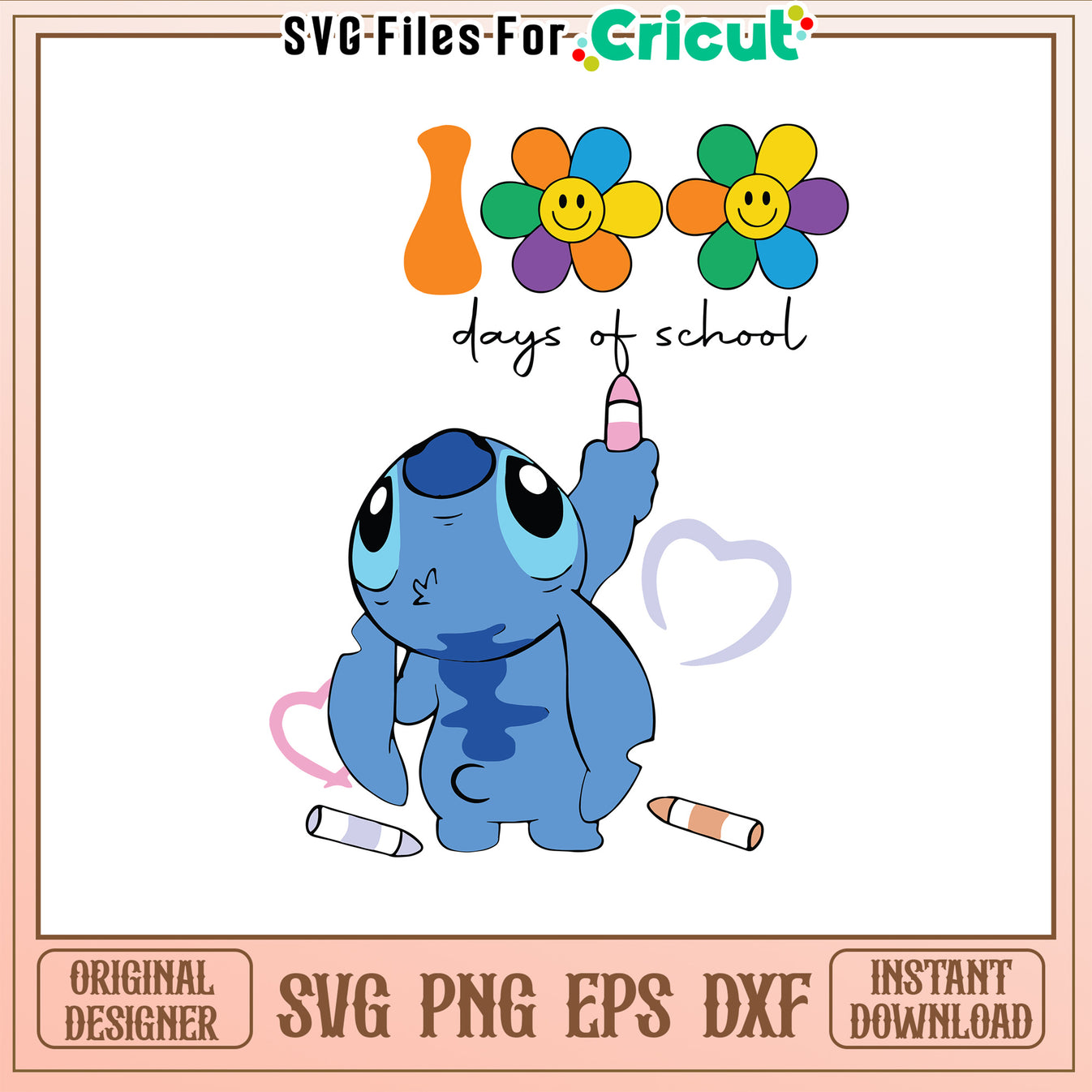 100 days of school svg, stitch drawing svg, disney school svg – svg ...