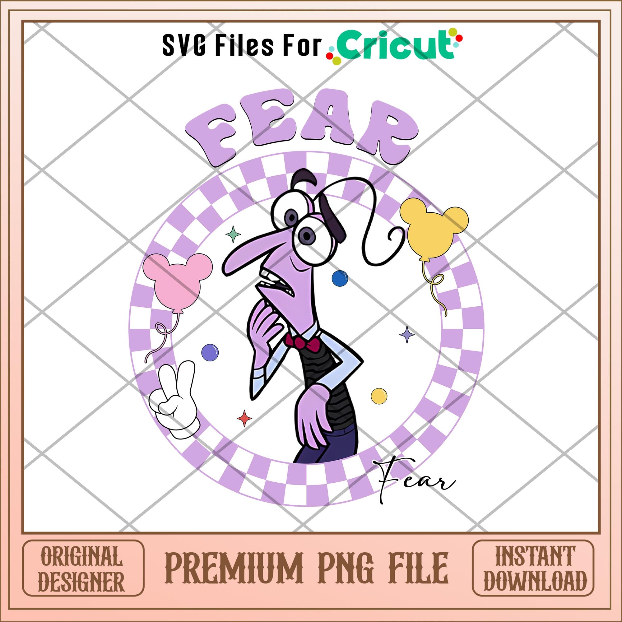 Emotions fear Inside out 2 png – svg files for cricut