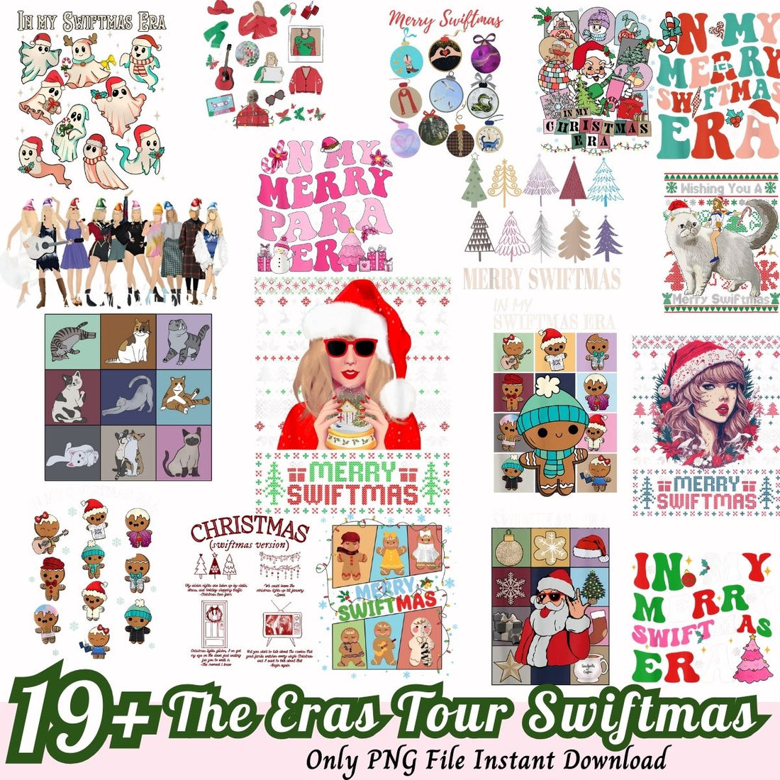 The Eras Tour Swiftmas PNG, Taylor Swift Christmas bundle – svg files ...