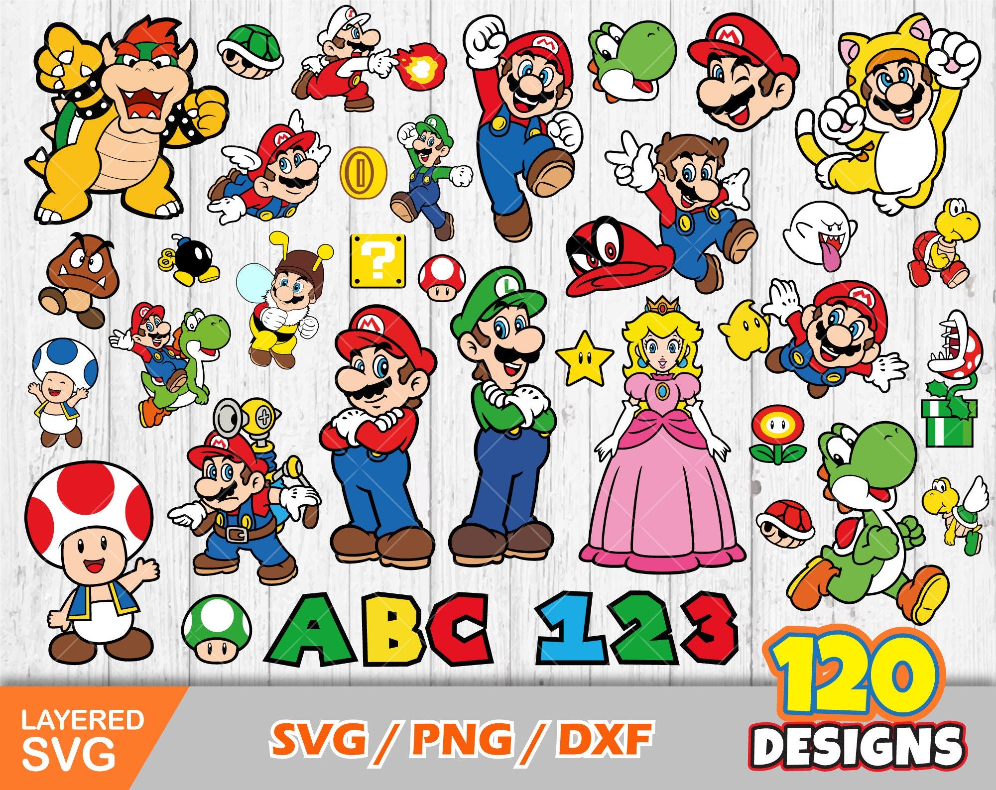 Mario clipart alphabet SVG Bundle – svg files for cricut