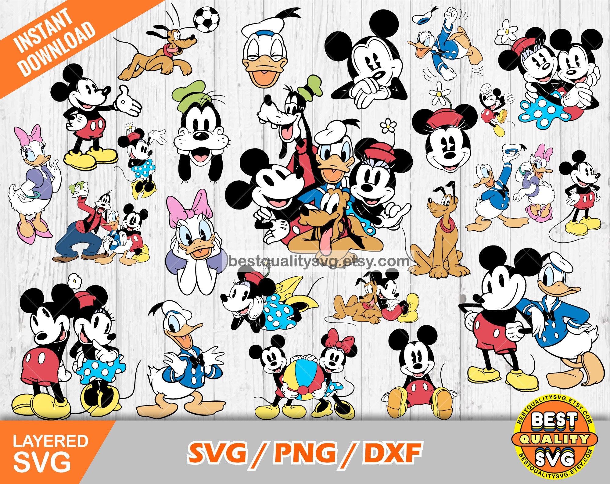 Classic Mickey and friends clipart SVG Bundle – svg files for cricut