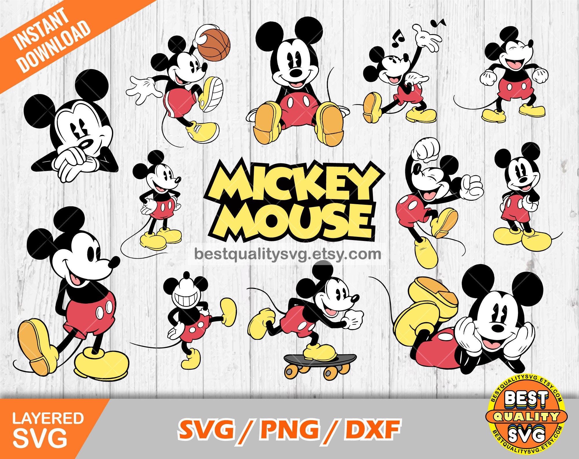 Classic Mickey Mouse SVG Bundle – svg files for cricut