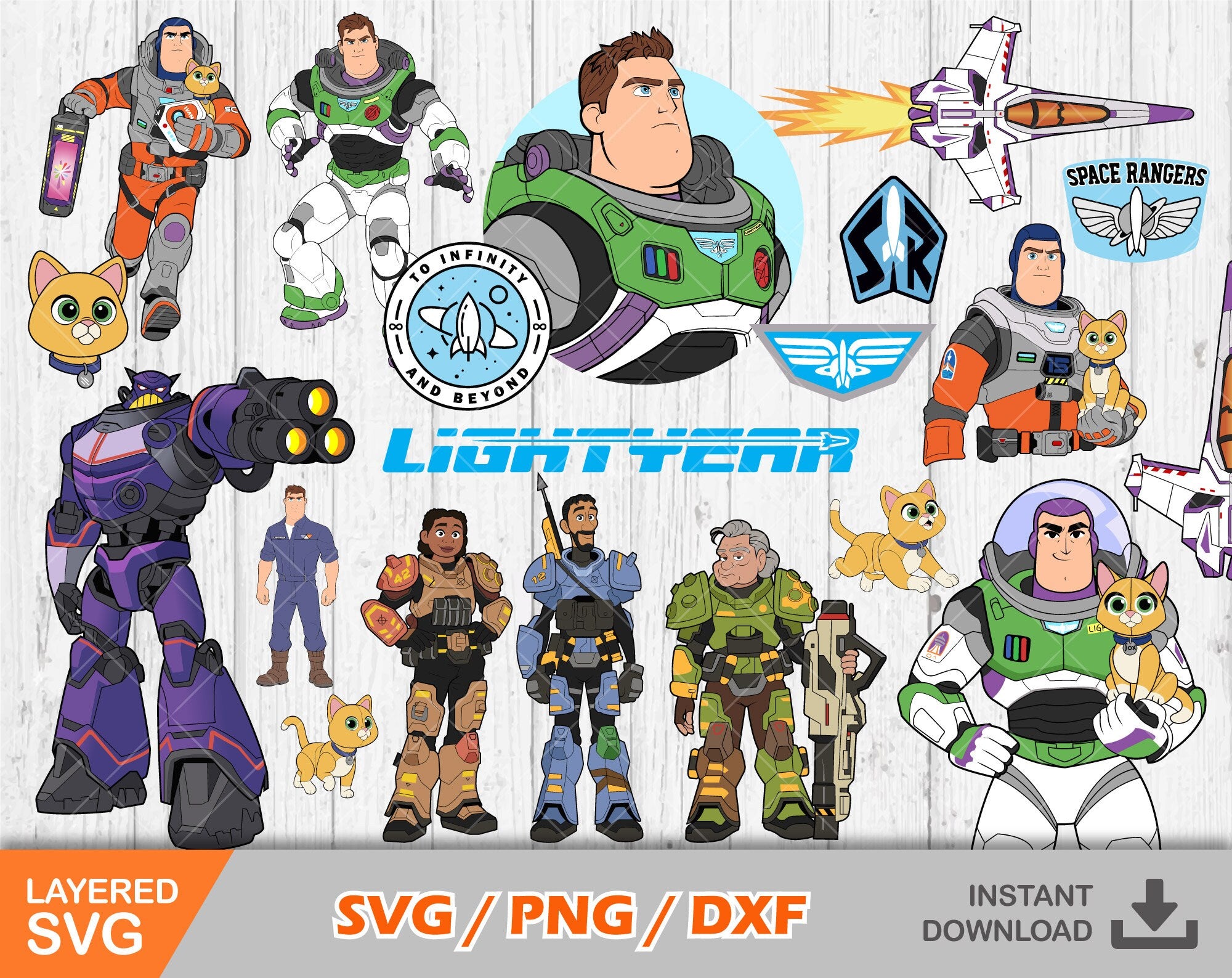 Disney Lightyear clipart SVG Bundle – svg files for cricut
