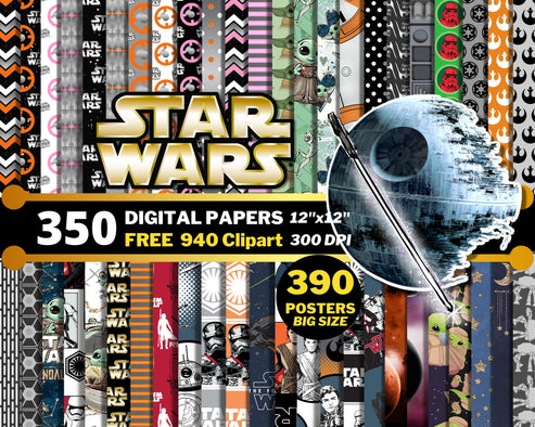 Star Wars Digital Papers PNG bundle – svg files for cricut