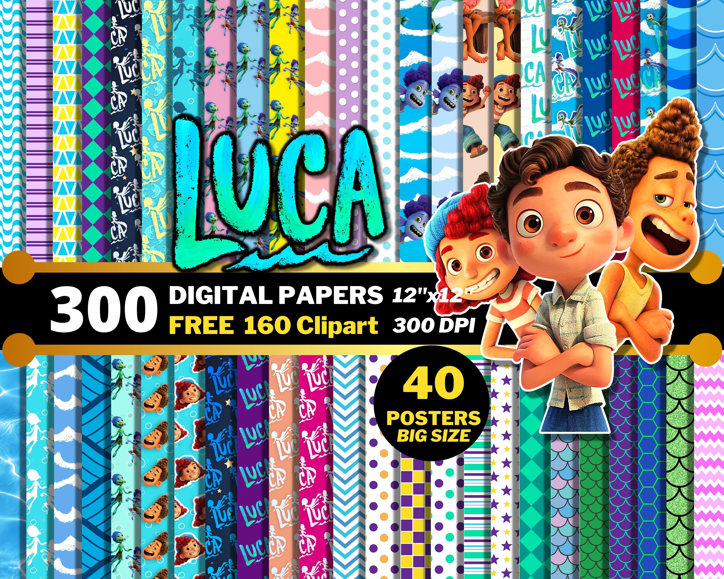 Luca Digital Papers PNG bundle – svg files for cricut