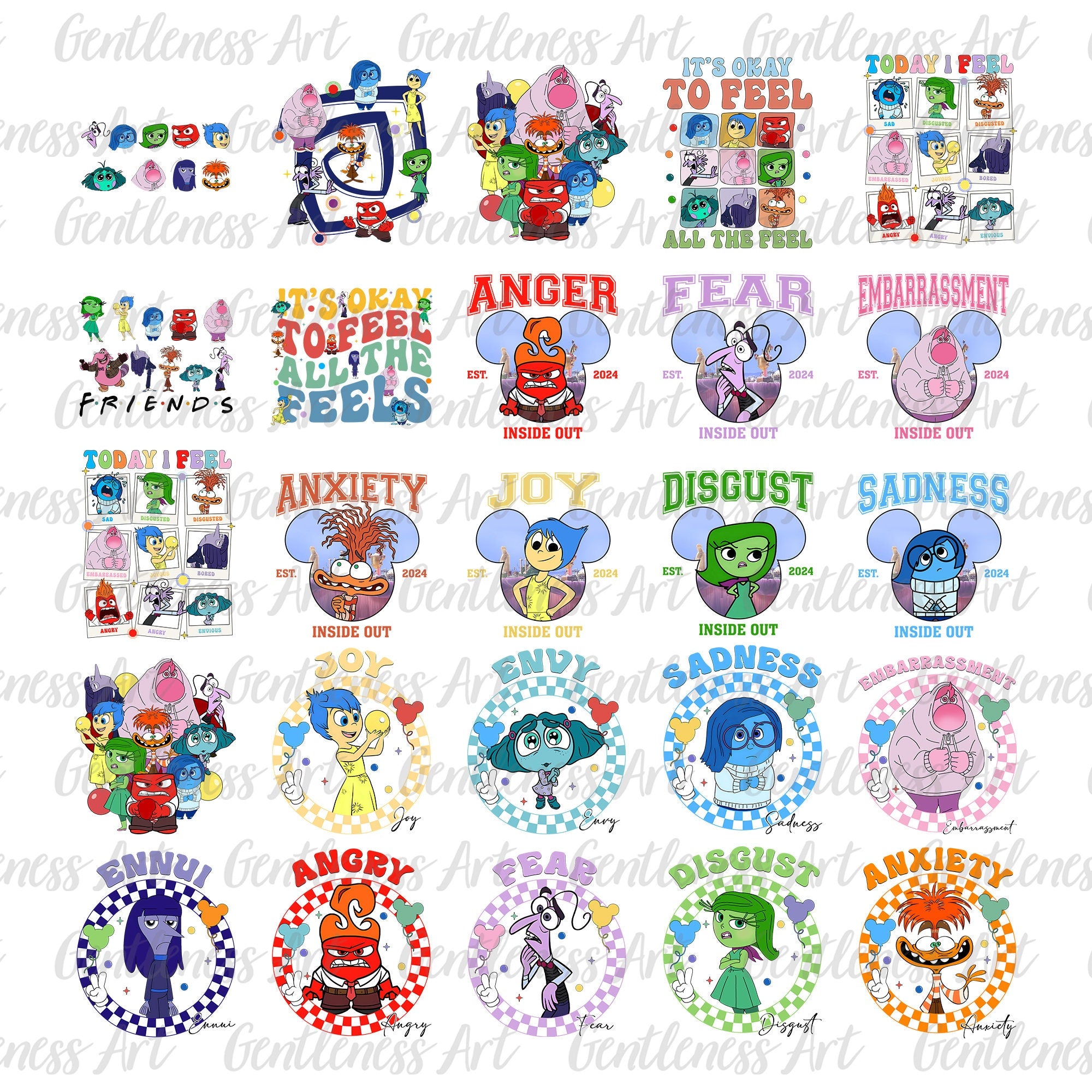 Emotions inside out 2 digital PNG bundle – svg files for cricut