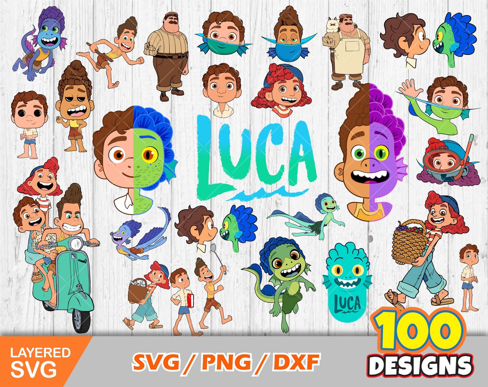 Disney Luca clipart SVG Bundle – svg files for cricut