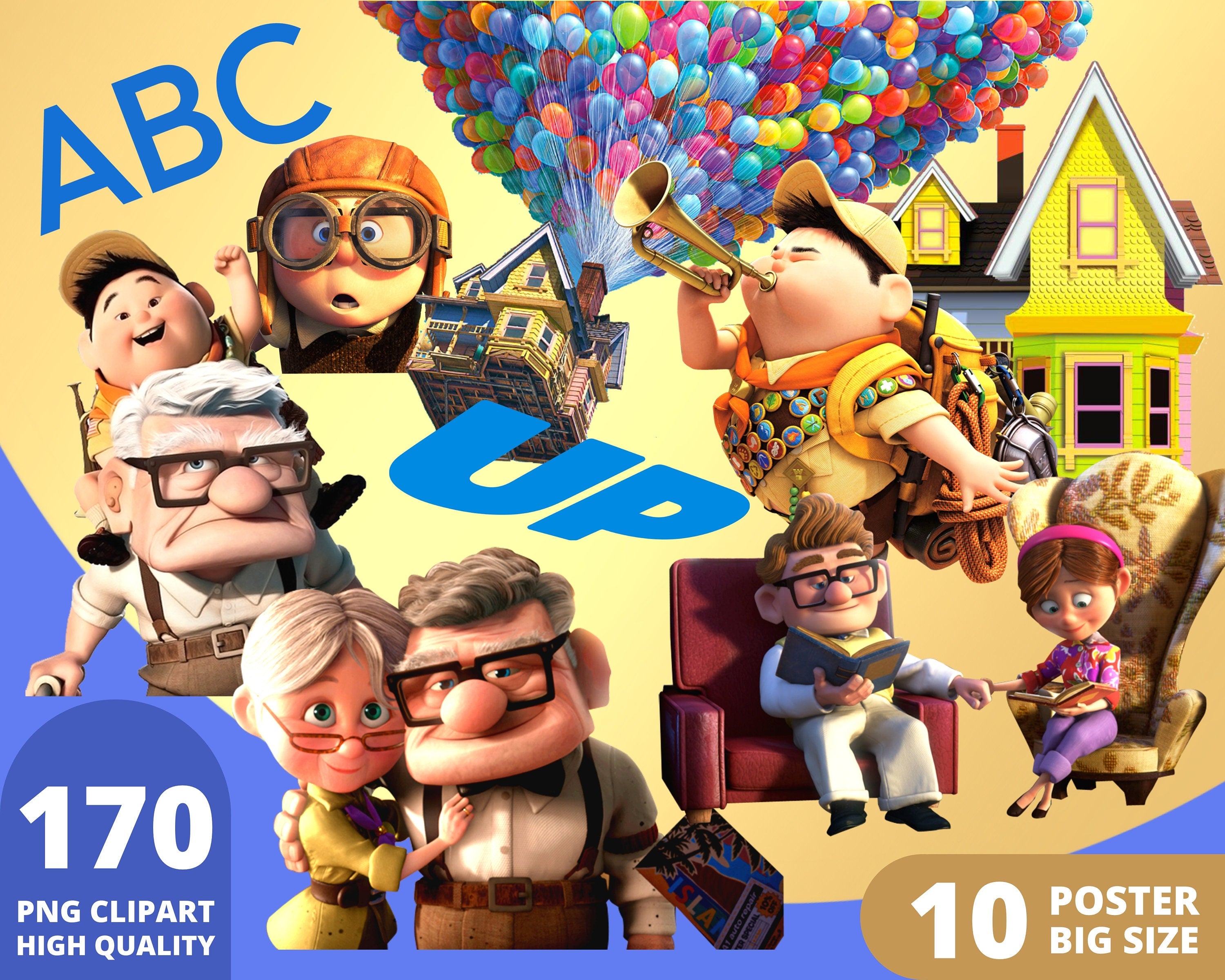 Disney UP Clipart PNG Bundle – svg files for cricut