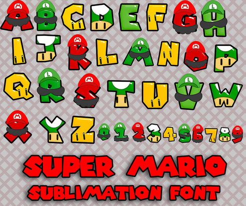 Super Mario Alphabet png bundle – svg files for cricut