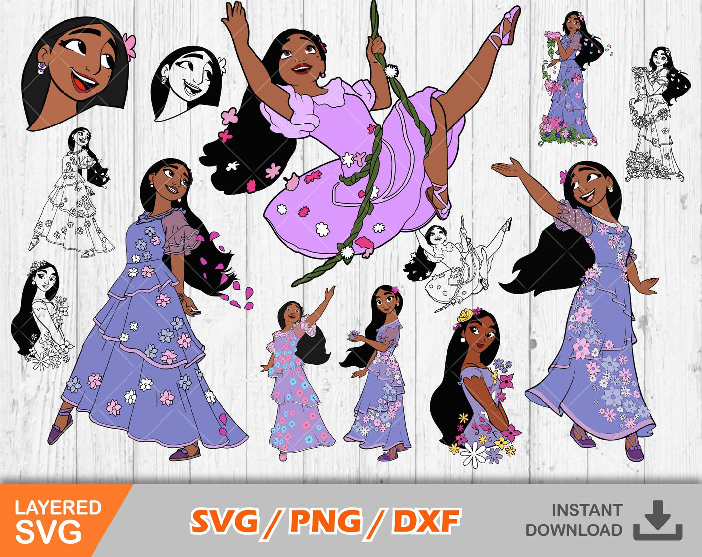 Encanto Isabela clipart set SVG Bundle – svg files for cricut