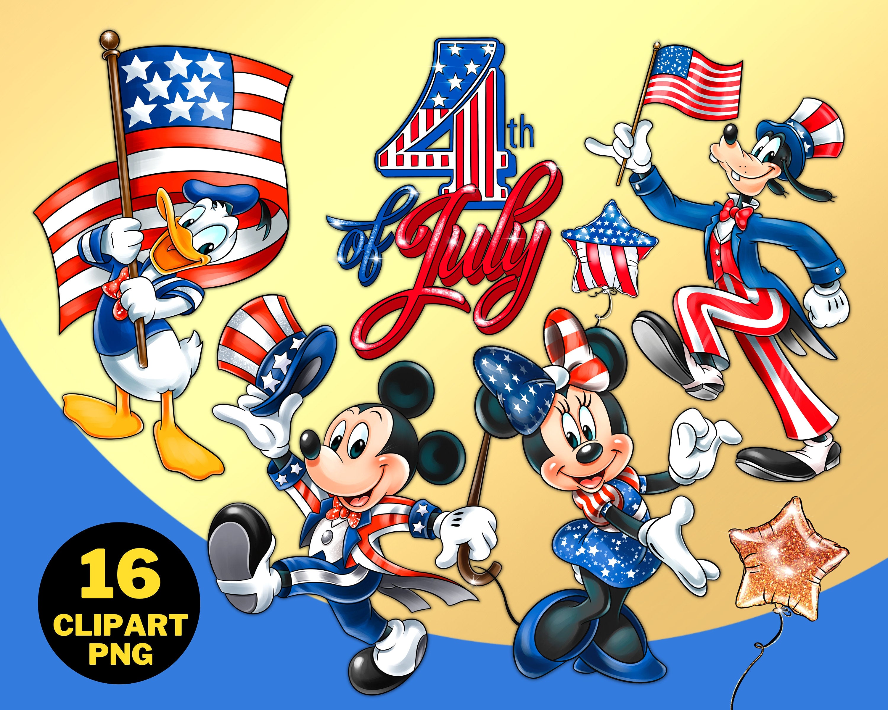 Mickey 4th July Clipart PNG bundle – svg files for cricut
