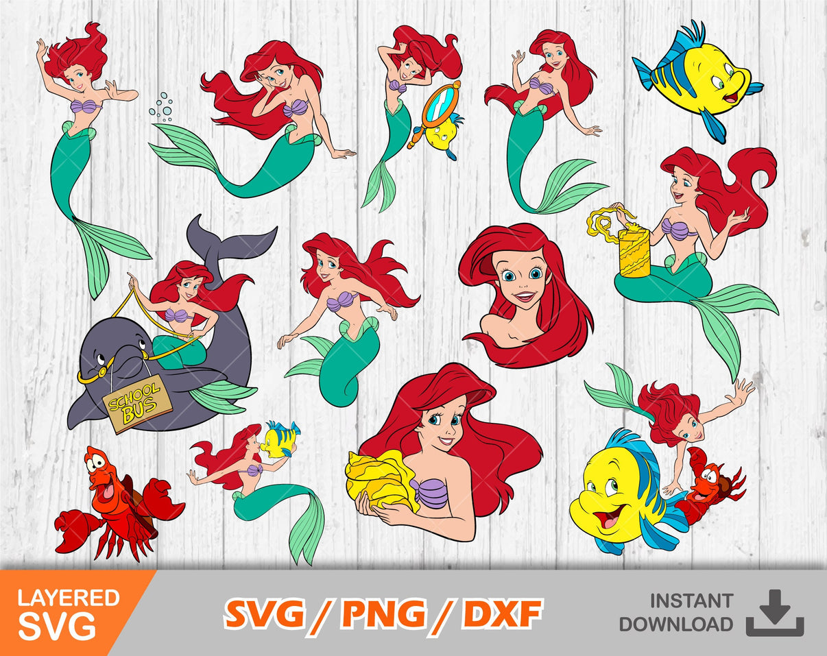 Little Mermaid clipart SVG Bundle – svg files for cricut