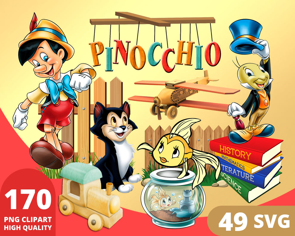 Pinocchio Clipart SVG, PNG bundle – svg files for cricut