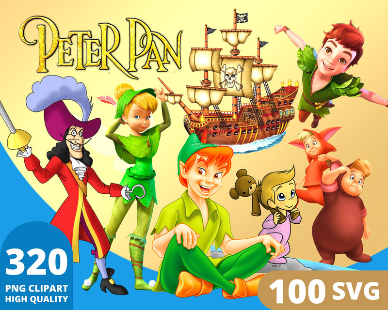 Peter Pan Clipart SVG, PNG bundle – svg files for cricut