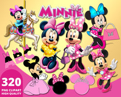 Minnie Mouse Pink Clipart PNG bundle – svg files for cricut