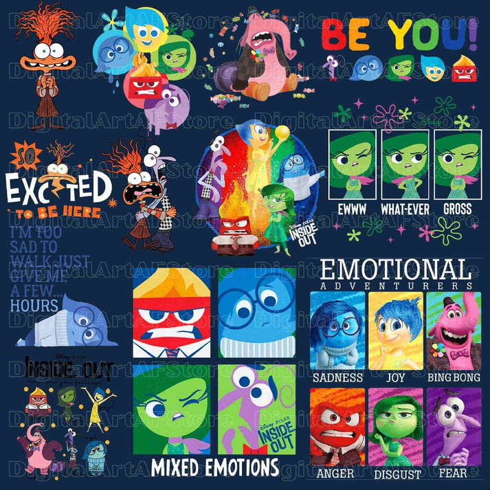 Mixed Emotions inside out PNG bundle – svg files for cricut