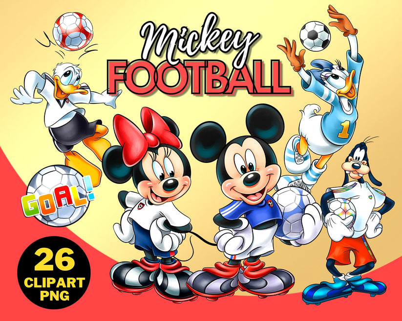 Mickey Football Clipart PNG bundle – svg files for cricut