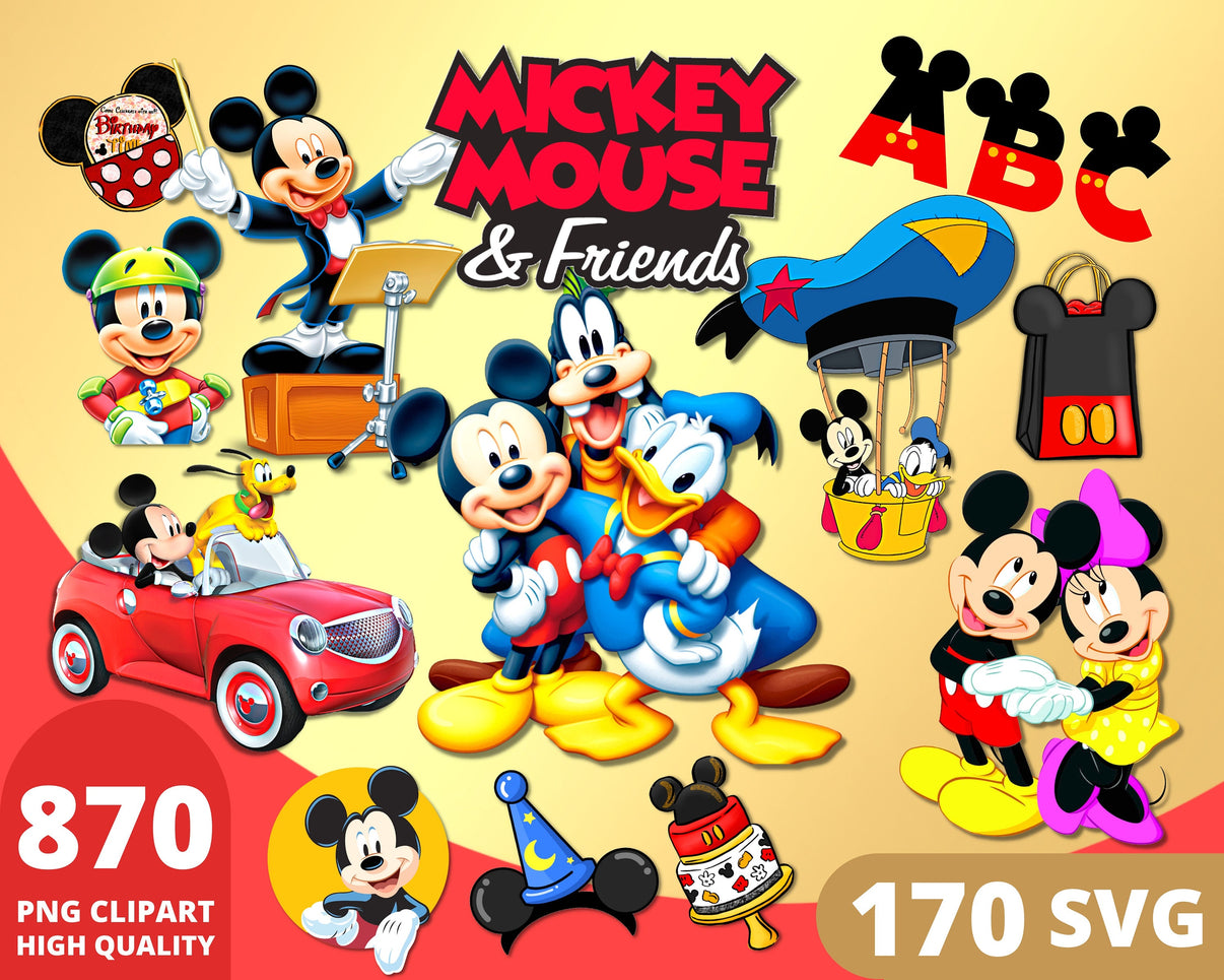 Mickey Mouse Friends PNG, SVG bundle – svg files for cricut