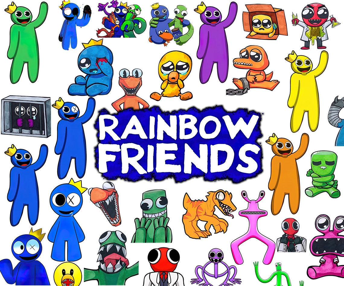 Rainbow friends Clipart PNG bundle – svg files for cricut