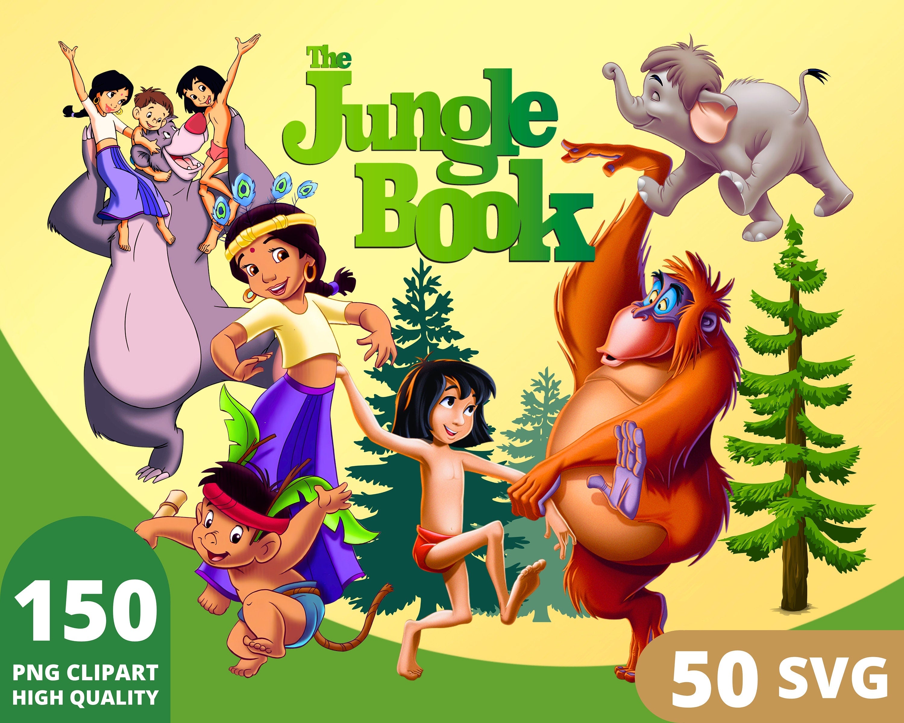 The Jungle Book SVG, PNG Clipart bundle – svg files for cricut