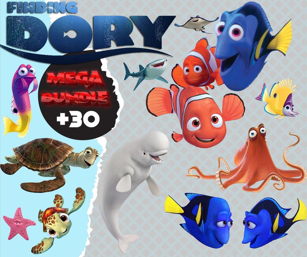 Dory Clipart PNG mega bundle – svg files for cricut