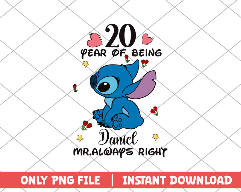 20 year of being daniel mrs.always right disney png – svg files for cricut
